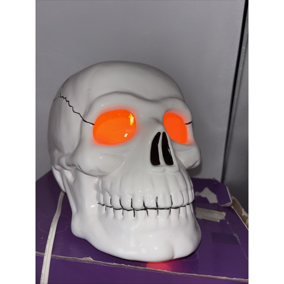 Costumes | Gothic Ceramic Skull Lighted Skeleton Head Halloween Prop ...
